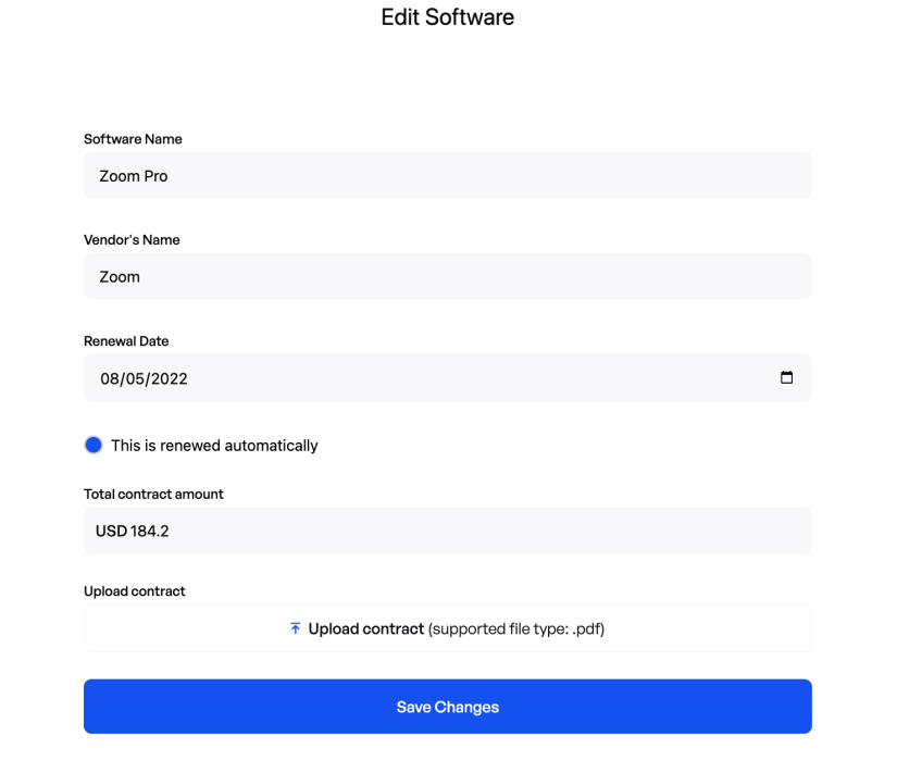Software Renewal Tracker - RevPilots